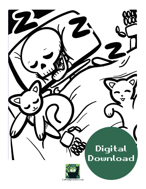 Sleepy Skeleton (Digital Download) – Cat Lady Creates